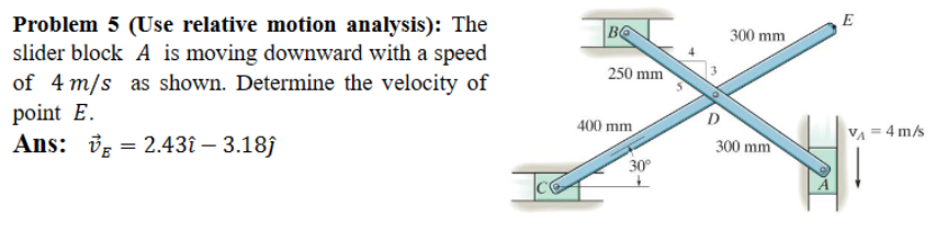 Solved Problem 5 Use Relative Motion Analysis The Slider