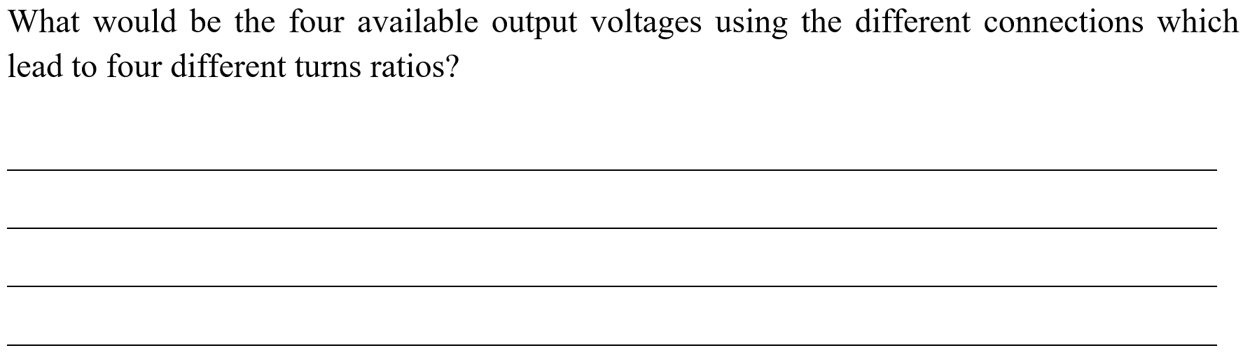 Solved What would be the four available output voltages | Chegg.com