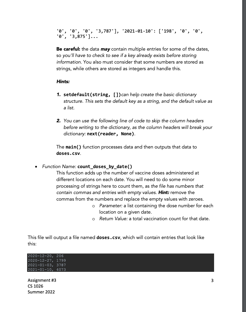 Solved python Week start date, Congregate settings ," Other | Chegg.com