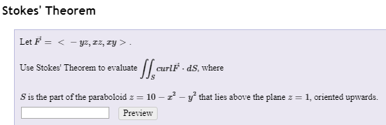 Solved Stokes' Theorem Let F = . Use Stokes' | Chegg.com