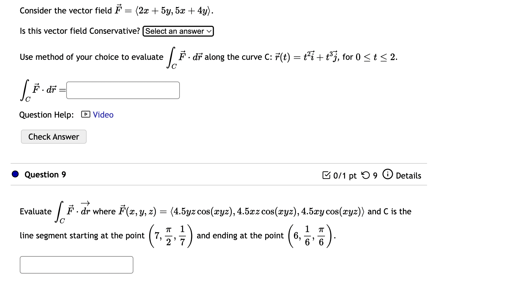 Solved Consider the vector field vec(F)=(:2x+5y,5x+4y:).Is | Chegg.com