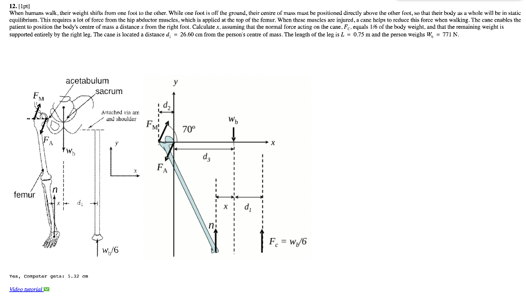 Solved 12. [1pt] Yes, Computer gets: 5.32 cmleg. (Hint: | Chegg.com