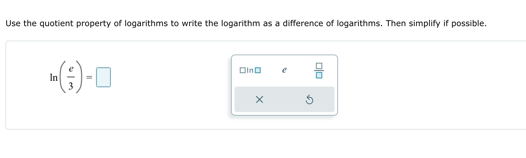 Solved Use the quotient property of logarithms to write the | Chegg.com