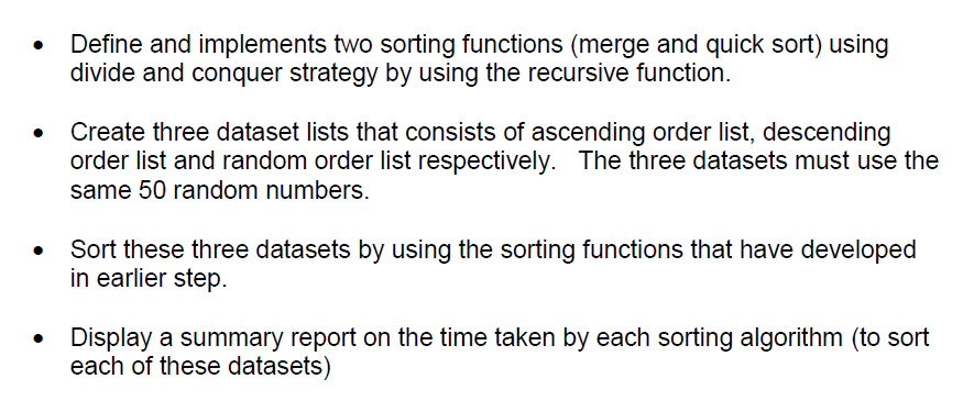 Solved Question 2: Divide and Conquer Sorting algorithm | Chegg.com
