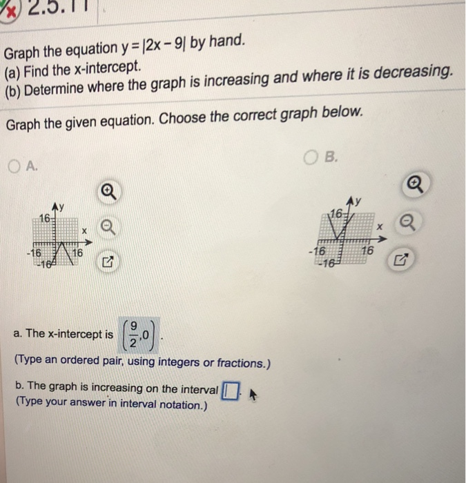 Solved 2.5.1I Graph the equation y 12x-9 by hand. (a) Find | Chegg.com