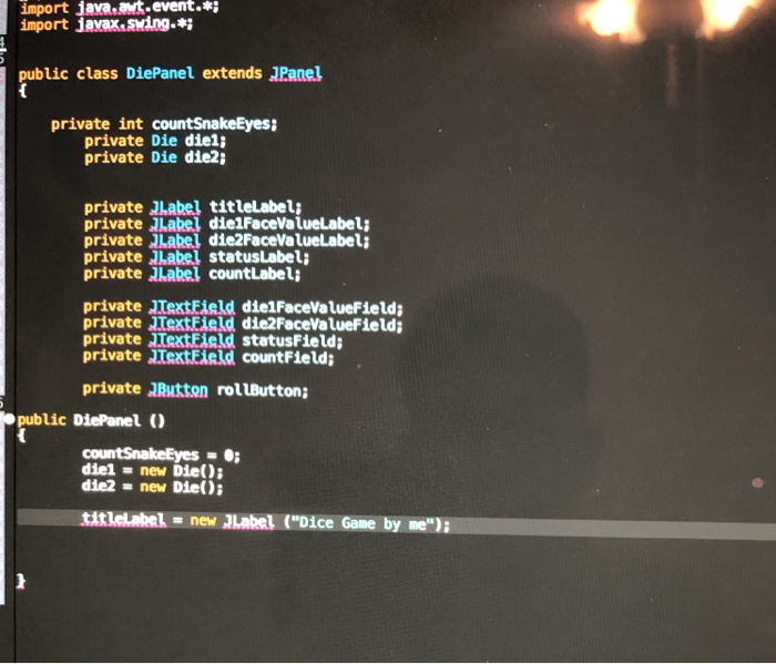 Solved Ch 6 Activity 4: Die Class GUI 1. Download Die.java, | Chegg.com