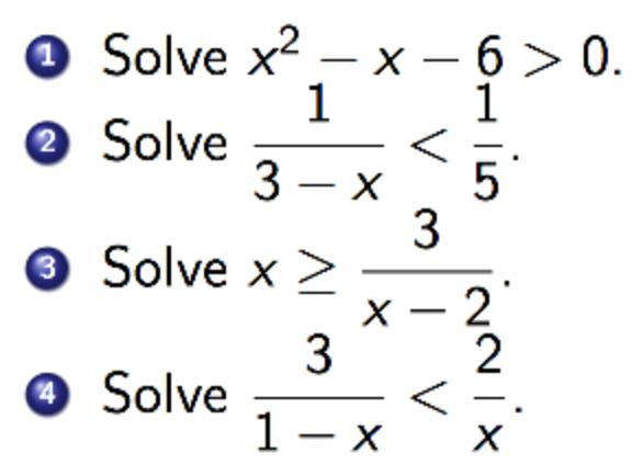 Solved o solve x2-x-6 ? 0 2 Solve 3 Solve x > 4 Solve | Chegg.com