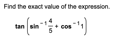 Solved Find the exact value of the | Chegg.com