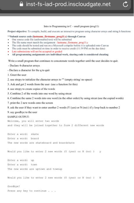 Solved a inst-fs-iad-prod.inscloudgate.netC Intro to | Chegg.com