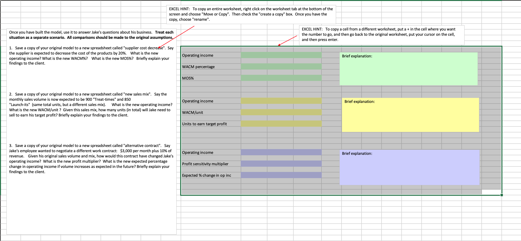 Solved CVP Modeling project The purpose of this project is | Chegg.com
