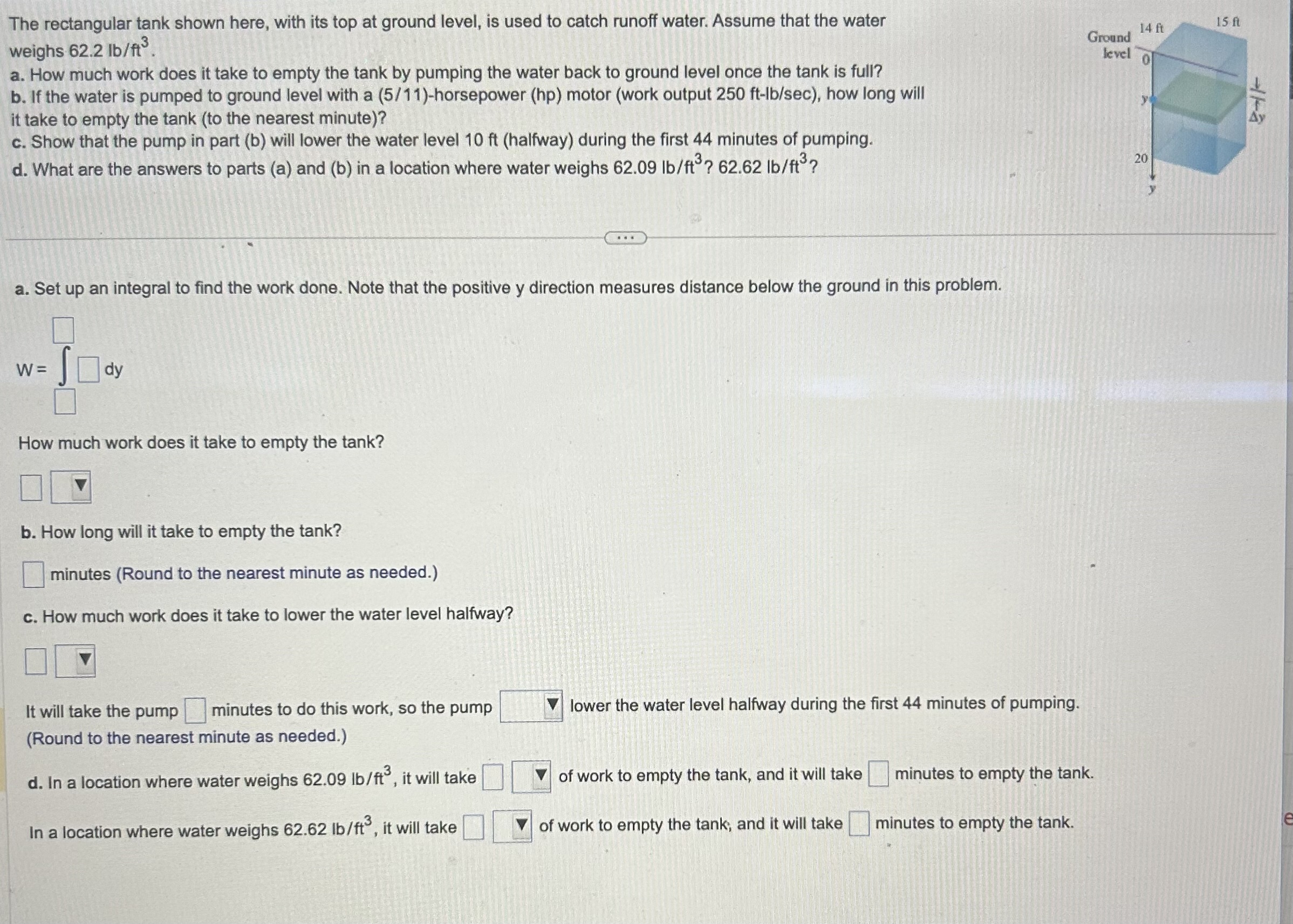 Solved The rectangular tank shown here, with its top at | Chegg.com