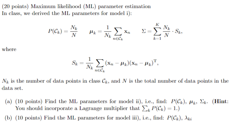 Solved A probabilistic generative model for classification | Chegg.com