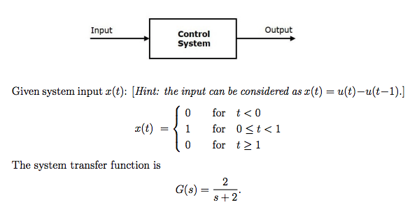 Solved Obtain the time domain response for output y(t) for | Chegg.com