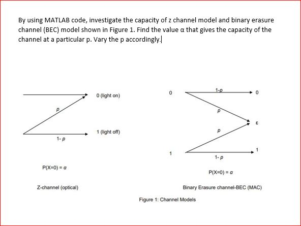 Solved By using MATLAB code, investigate the capacity of z | Chegg.com