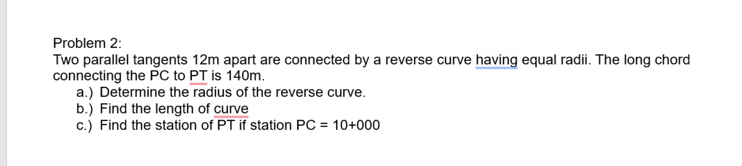 Solved Problem 2: Two parallel tangents 12 ﻿m apart are | Chegg.com
