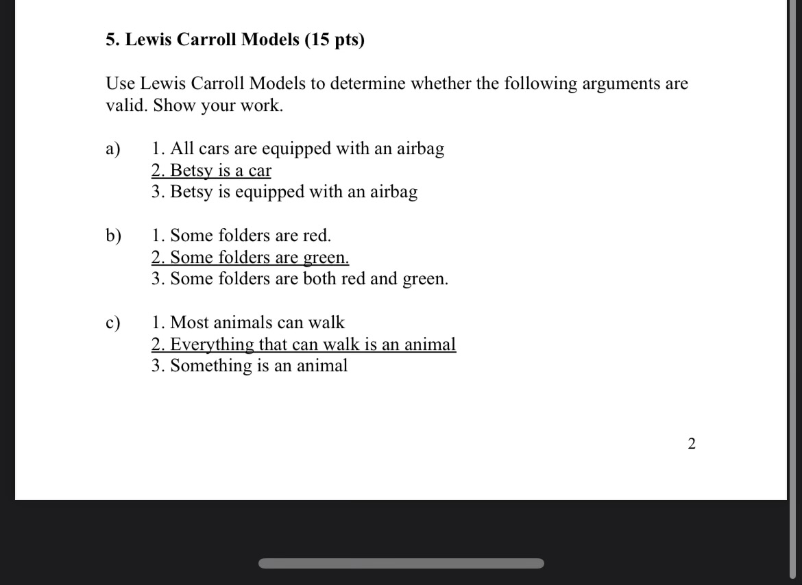 Use Lewis Carroll Models to determine whether the | Chegg.com