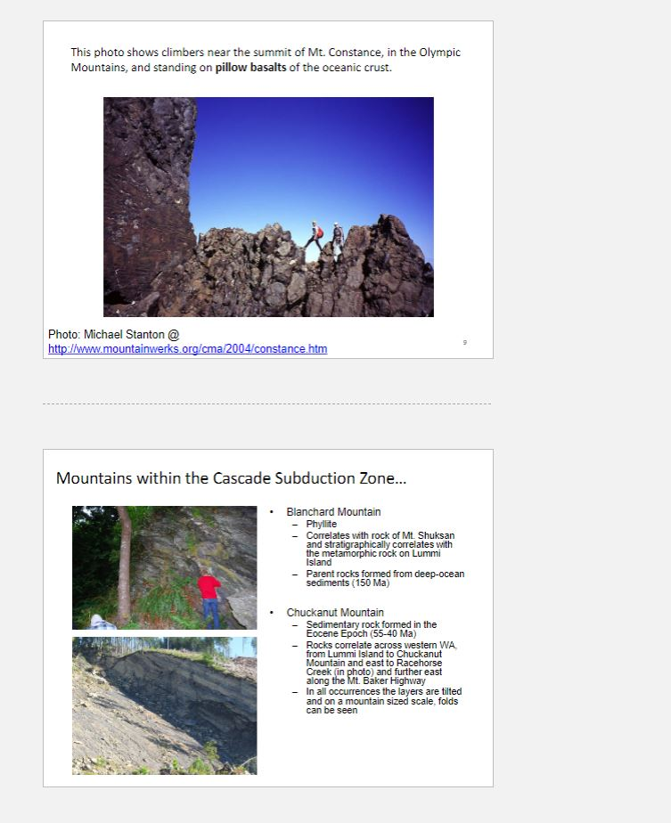 Solved It says in the Mountain Building in PNW powerpoint | Chegg.com