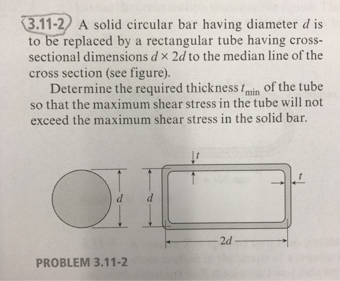 Solved A solid circular bar having diameter d is to be | Chegg.com