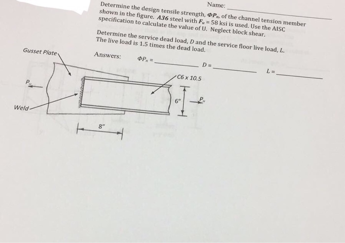 Solved Determine the design tensile strength. phi P_m, of | Chegg.com