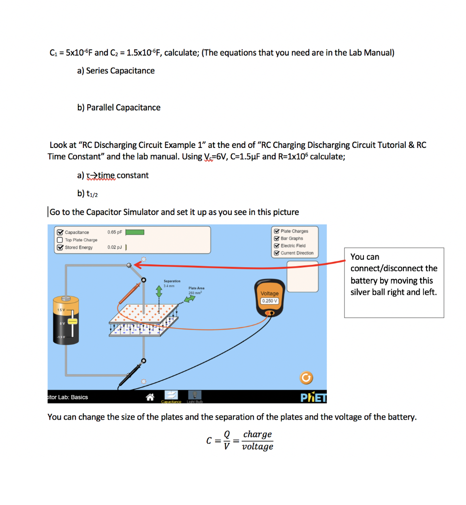 Solved C1 = 5x10-6F and C2 = 1.5x10-6F, calculate; (The | Chegg.com