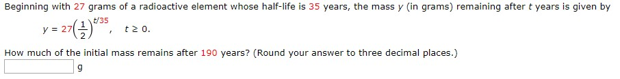 Solved Beginning with 27 grams of a radioactive element | Chegg.com