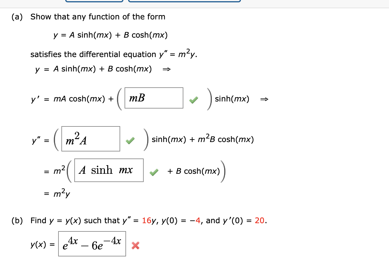 Solved ((a) Show that any function of the form y = A | Chegg.com