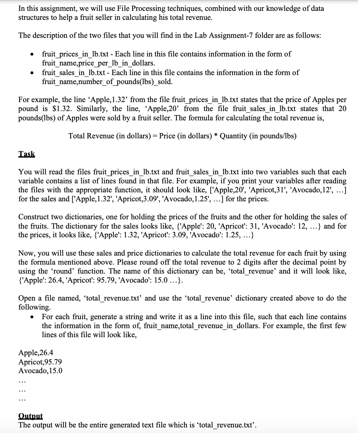 Solved In this assignment, we will use File Processing | Chegg.com