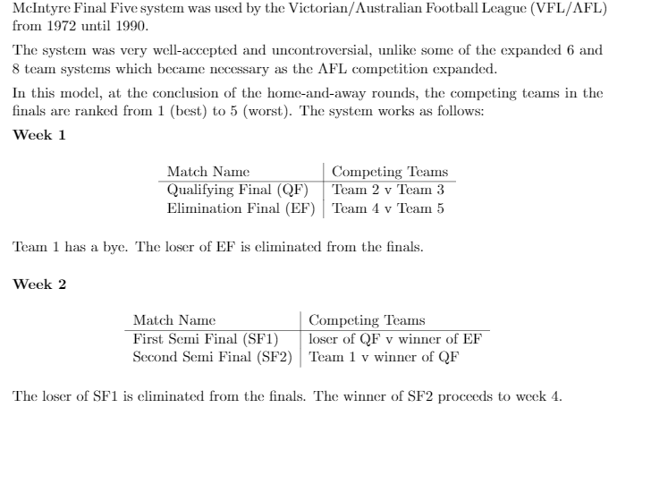 McIntyre Final Five system was used by the | Chegg.com