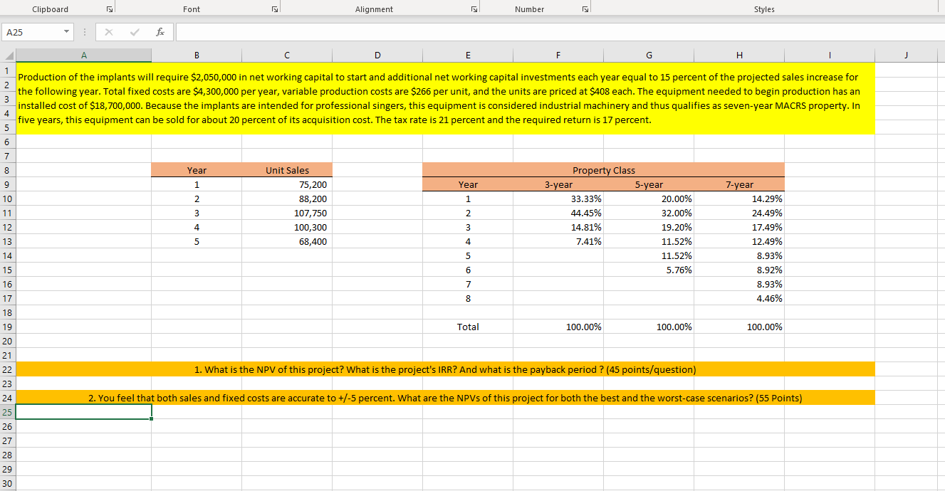 Solved Clipboard Font Alignment Number Styles A25 fi A B с F | Chegg.com