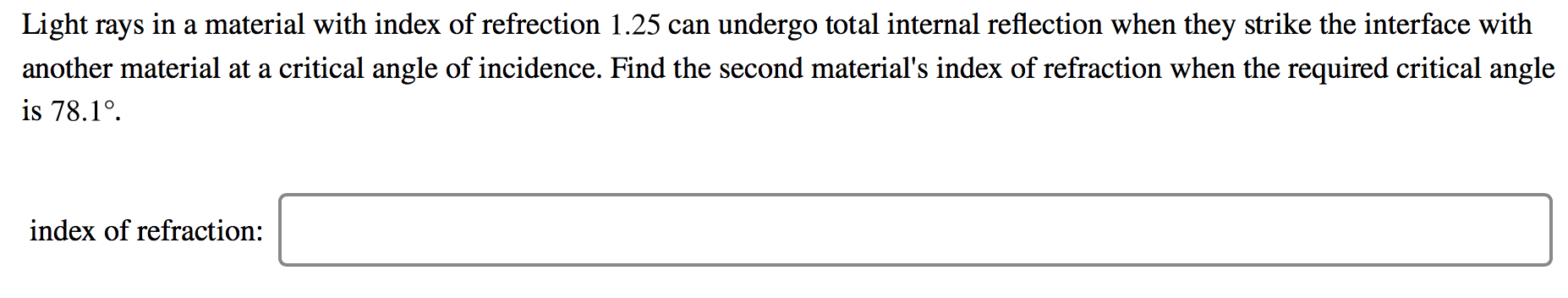 Solved Light rays in a material with index of refrection | Chegg.com