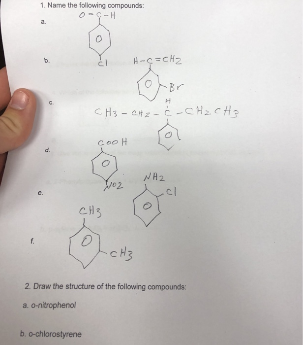 Solved 1. Name the following compounds a. 0 b. c. coo H d. | Chegg.com