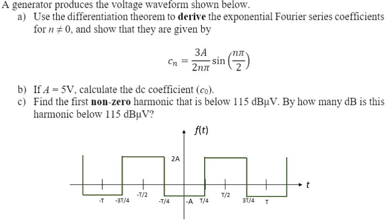 A generator produces the voltage waveform shown | Chegg.com