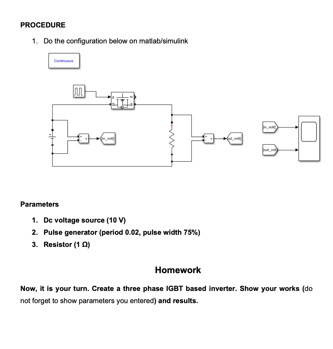 Solved 1. Do the configuration below on matlab/simulink | Chegg.com