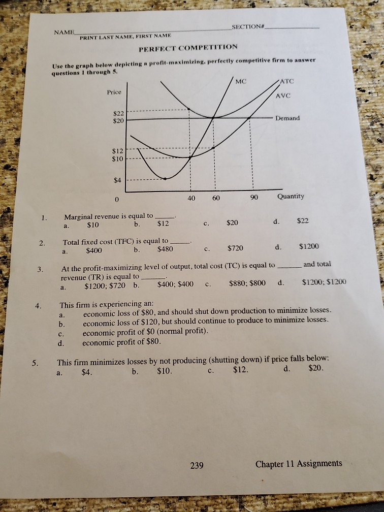 Solved SECTION NAME_ PRINT LAST NAME, FIRST NAME PERFECT | Chegg.com