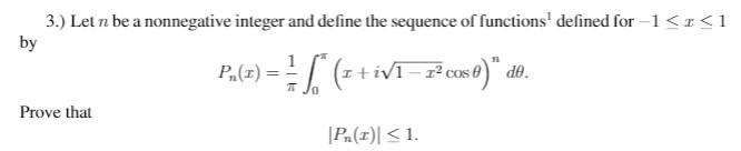 Solved 3.) Let n be a nonnegative integer and define the | Chegg.com