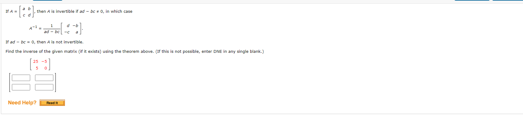 Solved If A=[acbd], then A is invertible if ad−bc =0, in | Chegg.com