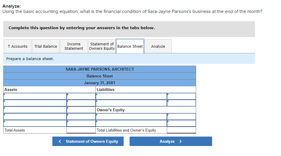 Analyze: Using the basic accounting equation, what is | Chegg.com