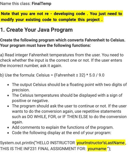 Solved Name this class: Final Temp Note that you are not re- | Chegg.com