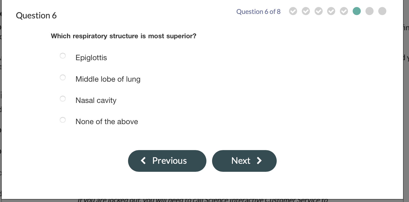 Solved Which respiratory structure is most superior? | Chegg.com