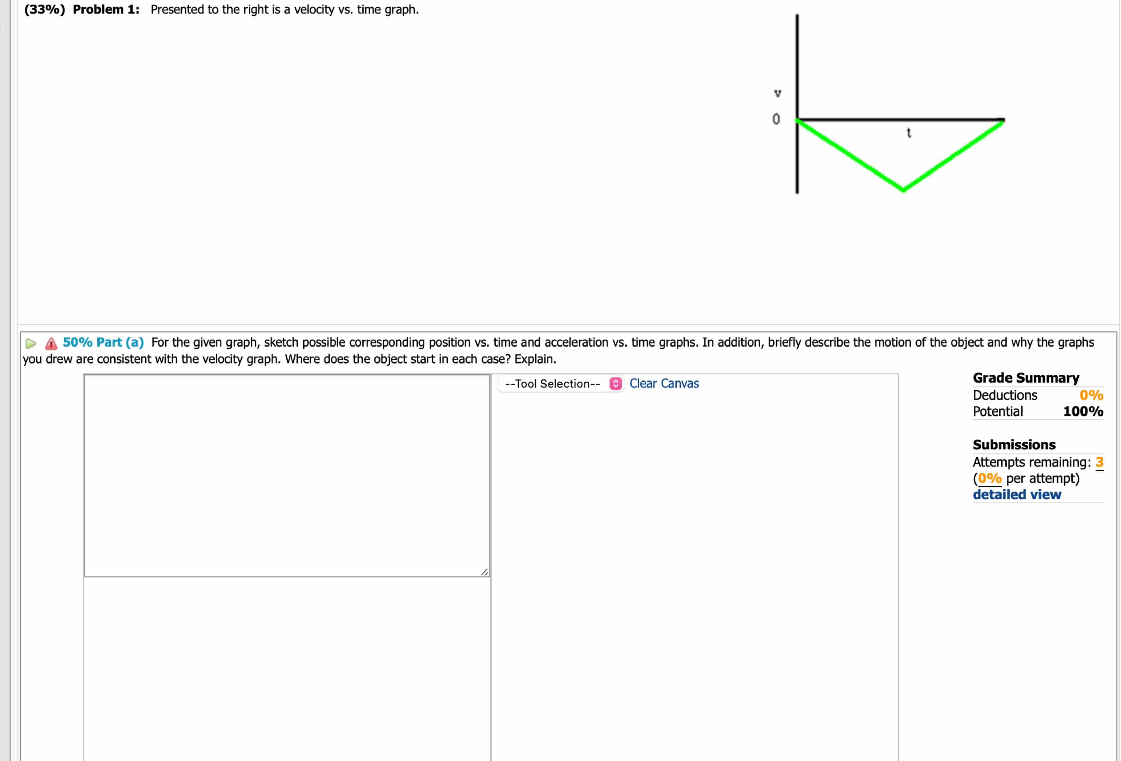 Solved Problem 1: Presented to the right is a velocity vs. | Chegg.com