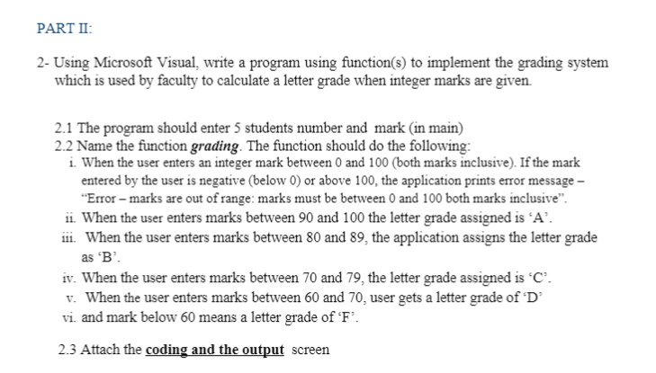 Solved 2- Using Microsoft Visual, write a program using | Chegg.com