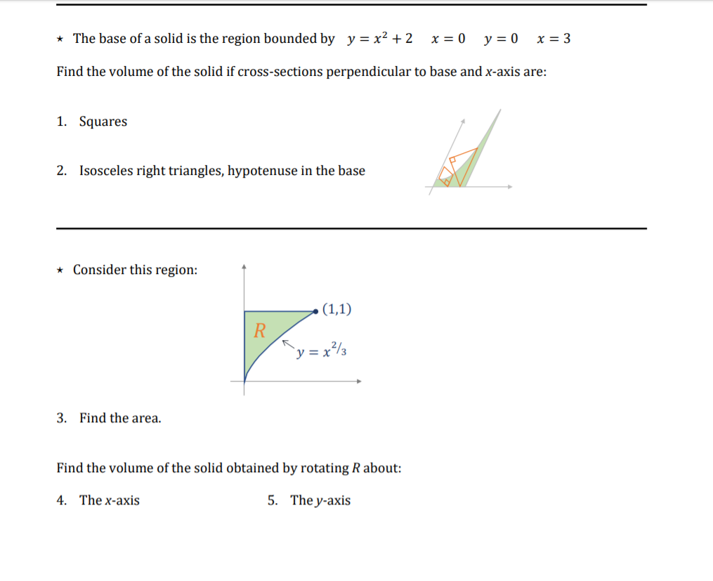 Solved * The base of a solid is the region bounded by y = x2 | Chegg.com