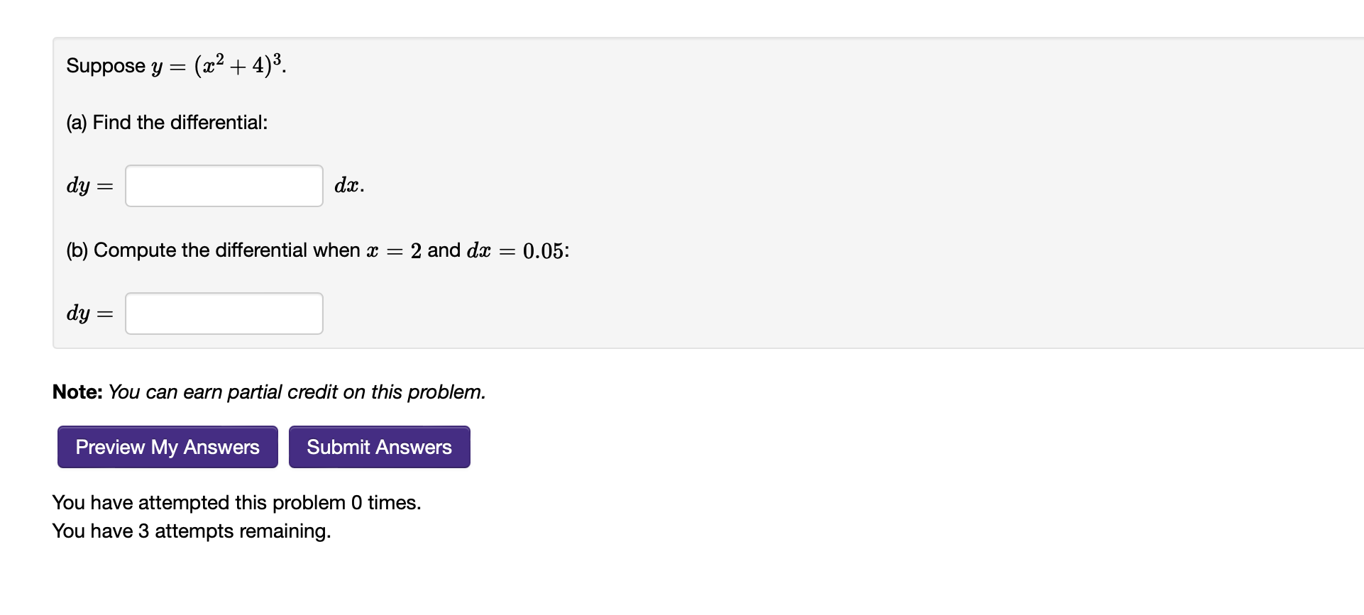 Solved Suppose y=6xlnx. Find the differential: dy=dx You | Chegg.com
