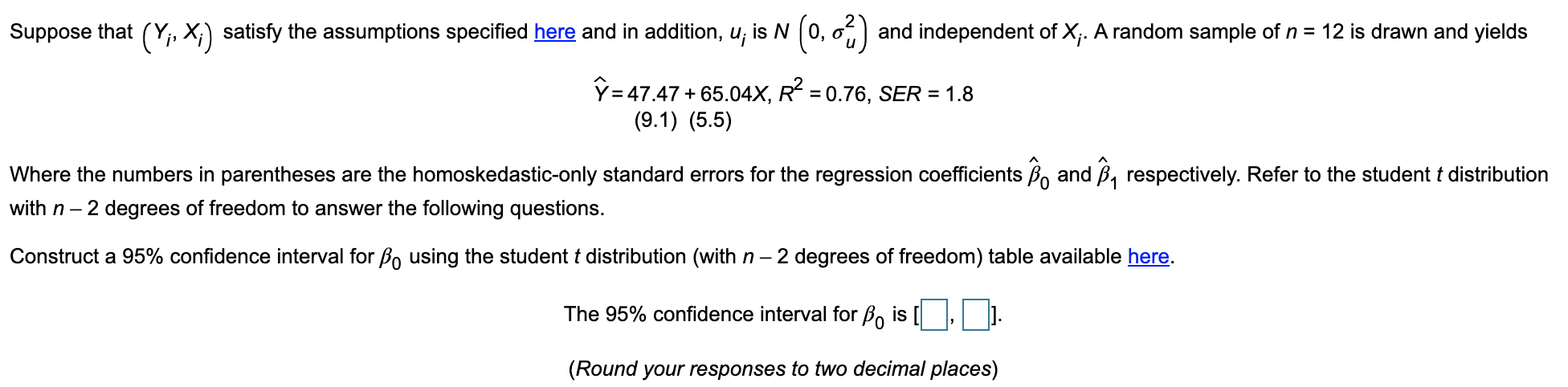 Solved Suppose you wanted to test the hypothesis that beta 1 | Chegg.com