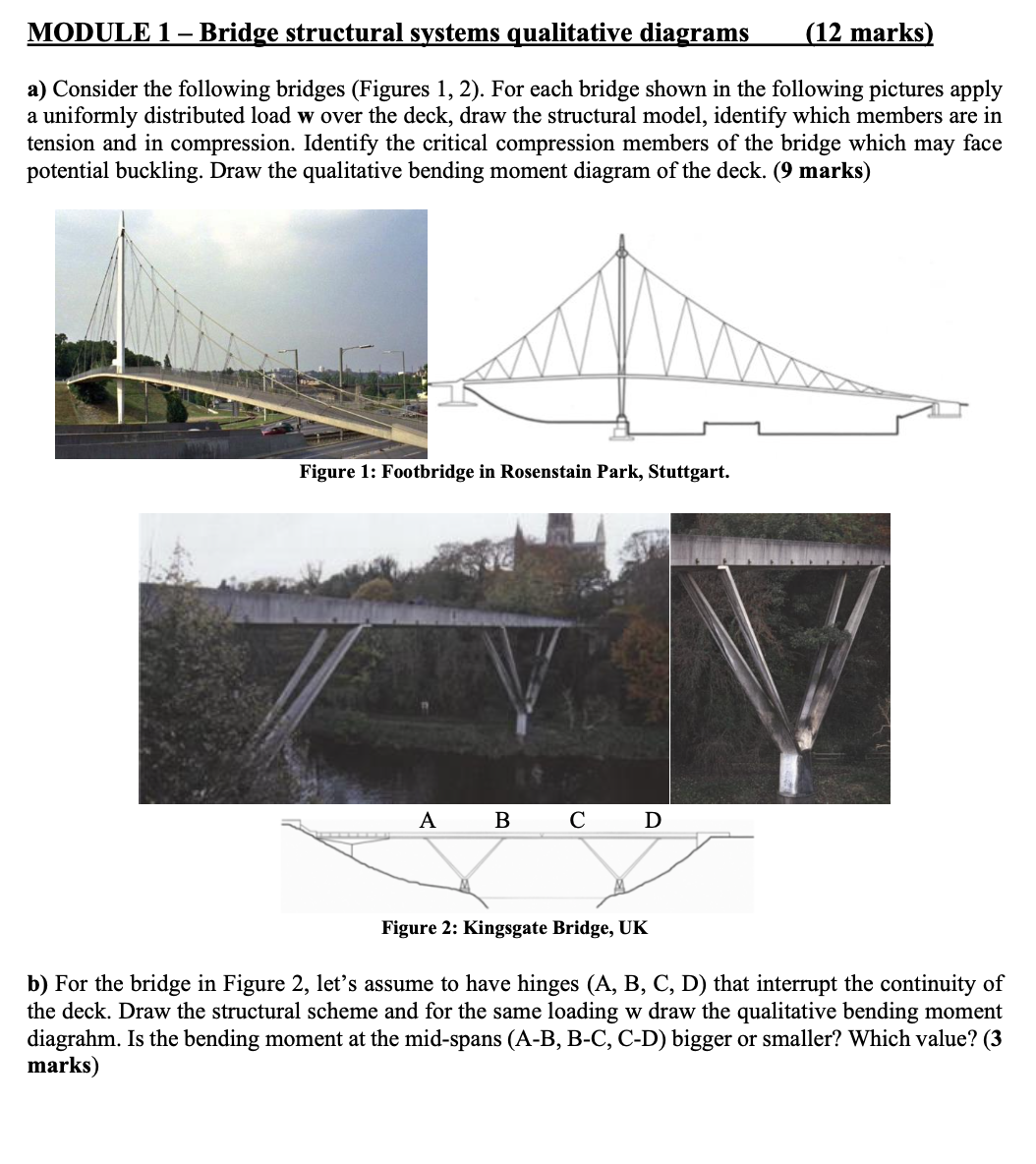 Solved MODULE 1 - Bridge structural systems qualitative | Chegg.com