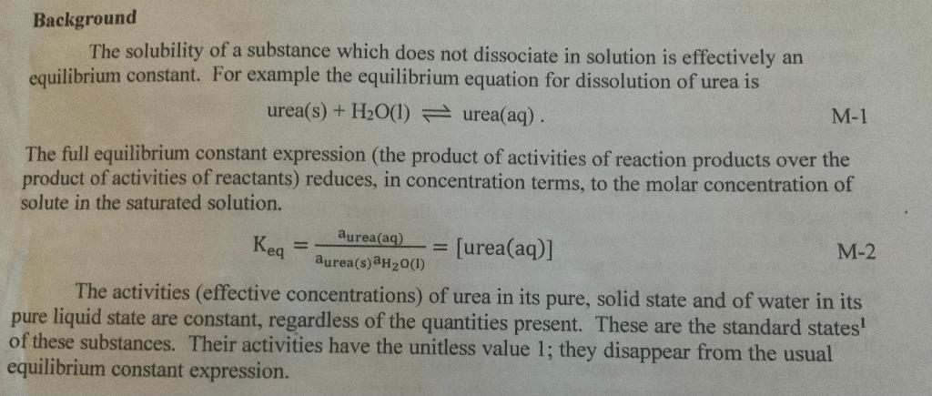 Solved Background The solubility of a substance which does | Chegg.com