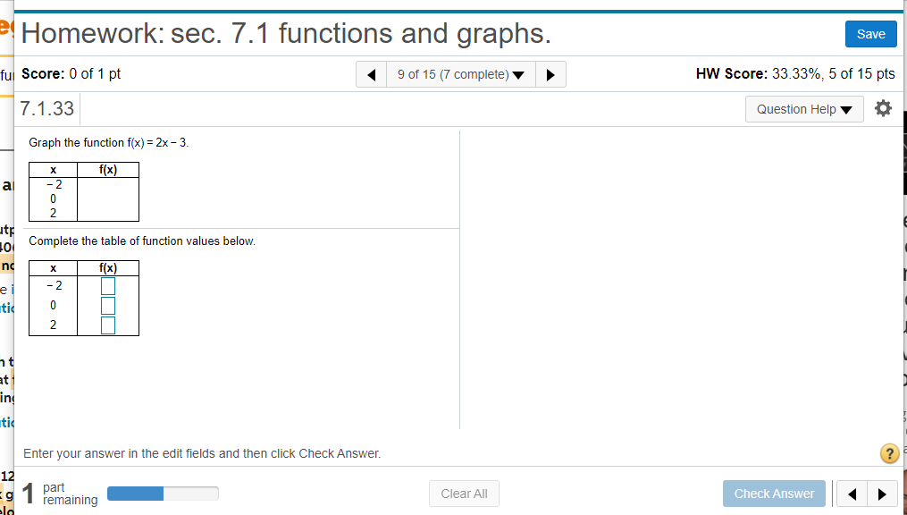 Solved Homework: sec. 7.1 functions and graphs. Save ful | Chegg.com