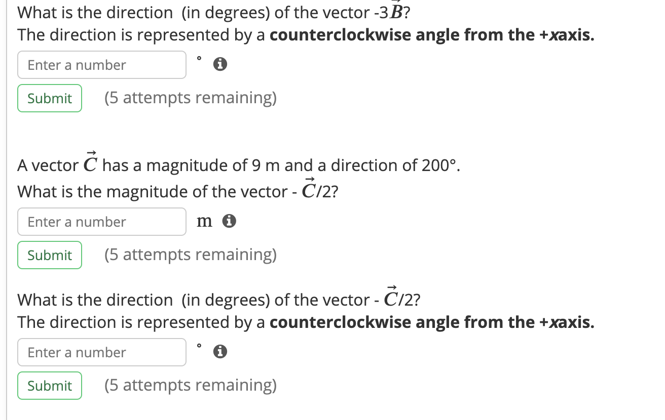 Solved Single Vectors - Negative Vectors A vector À has a | Chegg.com