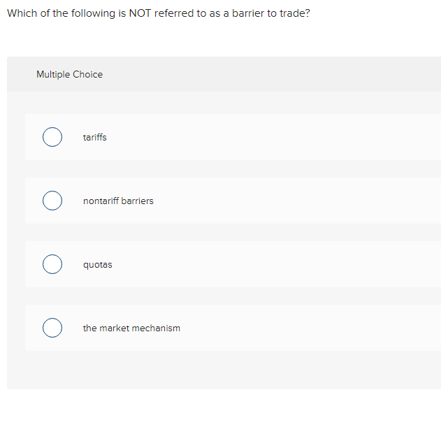 Solved Trade restrictions provide Multiple Choice greater | Chegg.com
