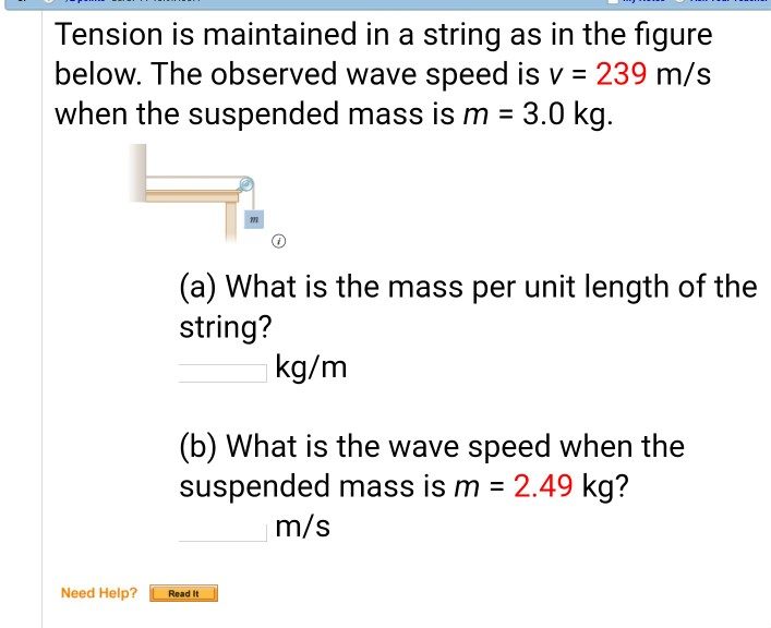 Solved Tension is maintained in a string as in the figure | Chegg.com